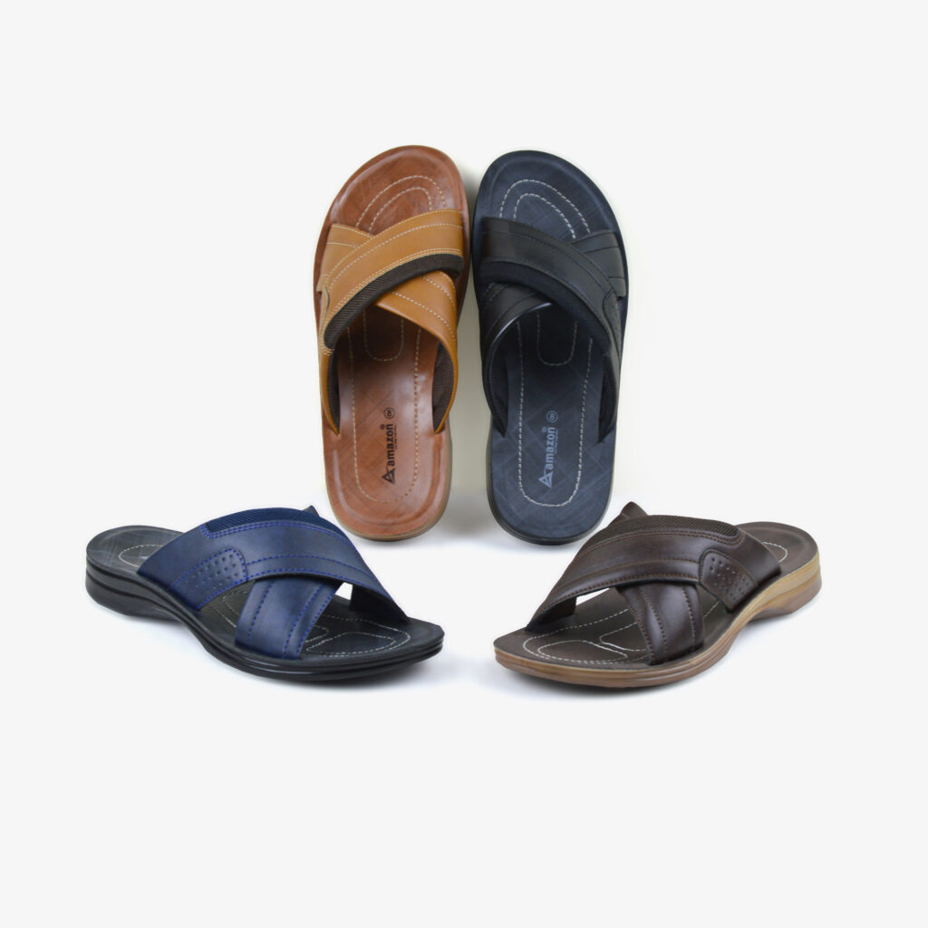 PU Men Slippers (AMZ-RD-01) – Omega Shoes